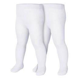 Playshoes Strumpfhose uni Doppelpack in wei&szlig; | Gr.: 110/116