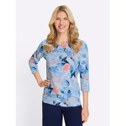 Sieh an! 3/4-Arm-Shirt in himmelblau-flamingo-bedruckt | Gr.: 46