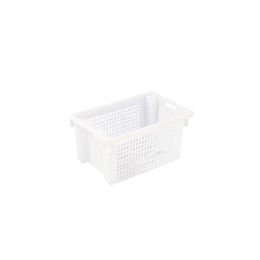 Drehstapelbeh&auml;lter aus HDPE, Volumen 50 l, W&auml;nde und Boden durchbrochen, naturwei&szlig; kaiserkraft