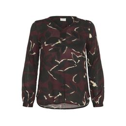 Kaffe CURVE Bluse 'KCAmi' Damen Größe 4XL brombeer / schwarz / weiß