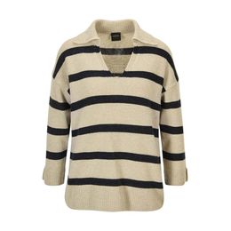 Madeleine Mode MADELEINE Pullover Damen Gr&ouml;&szlig;e L beige / schwarz