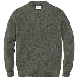 Eribé Herren-Shetlandpullover L Grünmelange