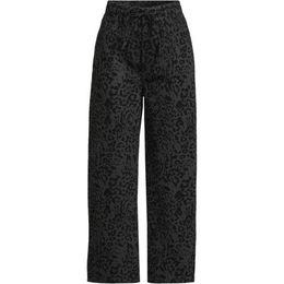 LANDS' END Gemusterte 7/8-Jeans mit weitem Bein High Waist, Damen,  Schwarz, by Lands' End