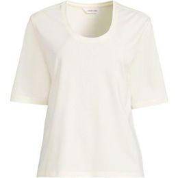 LANDS' END Supima Rundhalsshirt, Damen,  Wei&szlig;, Baumwolle, by Lands' End
