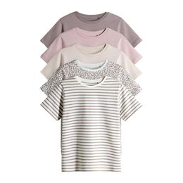 The Set T-Shirt M&auml;dchen Gr&ouml;&szlig;e 140 hellbeige / mauve / rosa / wei&szlig;