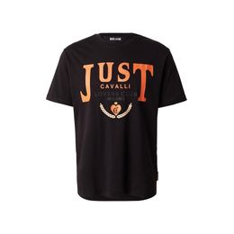 Just Cavalli T-Shirt 'LOVERS CLUB' Herren Größe XL ecru / dunkelgrau / dunkelorange / schwarz