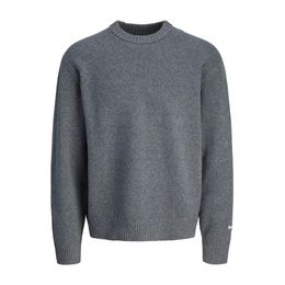 Jack & Jones JACK & JONES Pullover 'JORNorrebro' Herren Gr&ouml;&szlig;e XS dunkelgrau / wei&szlig;