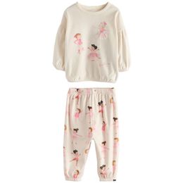 next Pyjama M&auml;dchen Gr&ouml;&szlig;e 104 dunkelbraun / rosa / wei&szlig;