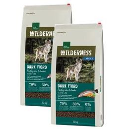 REAL NATURE WILDERNESS Trockenfutter Hund, Adult, Dark Fjord Rothirsch, Lachs und Ente 2x12 kg