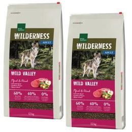 REAL NATURE WILDERNESS Trockenfutter Hund, Adult, Wild Valley Pferd und Rind 2x12 kg