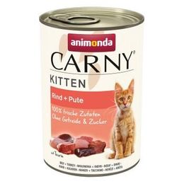 animonda Carny Nassfutter Katze Kitten Pute und Rind 48x400 g