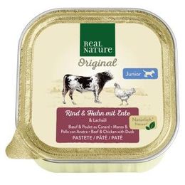 REAL NATURE Nassfutter Hund, Junior, Rind und Huhn mit Ente 68x100 g