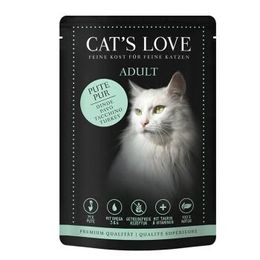 CAT'S LOVE Nassfutter Katze Adult in Gelee Pute pur mit Lachsöl und Katzengamander 48x85 g