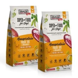 Mac's MAC's Dog Mono Adut Trockenfutter Ente 2x12 kg