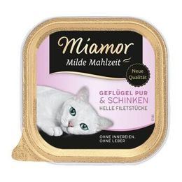 Miamor Milde Mahlzeit Geflügel pur und Schinken 64x100 g