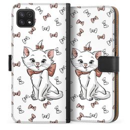 DeinDesign Galaxy A22 5G Handy Klapph&uuml;lle Handyh&uuml;lle aus Kunst Leder schwarz Flip Case Cat Disney Aristocats Mary Sideflip mit langer Lasche