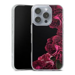 DeinDesign iPhone 16 Pro Handy Silikon H&uuml;lle Case transparent Handyh&uuml;lle Vintage Rose Pink Silikon Case