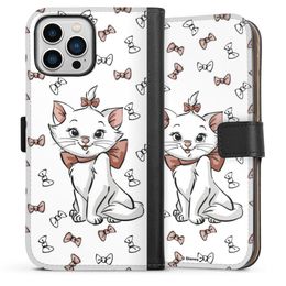 DeinDesign iPhone 13 Pro Max Handy Klapph&uuml;lle Handyh&uuml;lle aus Kunst Leder schwarz Flip Case Cat Aristocats Mary Disney Sideflip mit langer Lasche