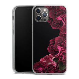 DeinDesign iPhone 12 Pro Max Handy Silikon H&uuml;lle Case transparent Handyh&uuml;lle Vintage Rose Pink Silikon Case