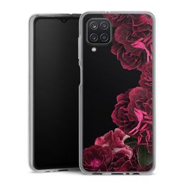 DeinDesign Galaxy A12 Handy Silikon H&uuml;lle Case transparent Handyh&uuml;lle Rose Vintage Pink Silikon Case