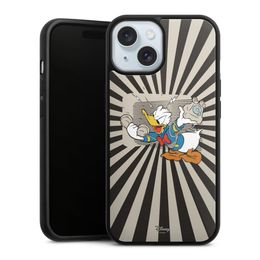 DeinDesign iPhone 15 Handy Gallery Case Handyh&uuml;lle 9H Geh&auml;rtetes Glas R&uuml;ckseite H&uuml;lle Official Licensed Product Donald Duck Disney Gallery Case