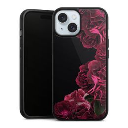 DeinDesign iPhone 15 Handy Gallery Case Handyh&uuml;lle 9H Geh&auml;rtetes Glas R&uuml;ckseite H&uuml;lle Vintage Rose Pink Gallery Case