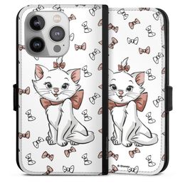 DeinDesign iPhone 14 Pro Handy Klapph&uuml;lle Handyh&uuml;lle aus Kunst Leder schwarz Flip Case Cat Aristocats Mary Disney Sideflip mit langer Lasche
