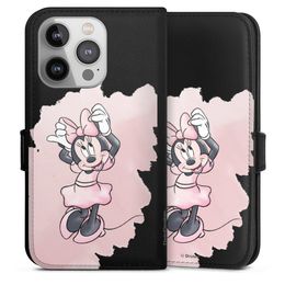 DeinDesign iPhone 14 Pro Handy Klapph&uuml;lle Handyh&uuml;lle aus Kunst Leder schwarz Flip Case Motiv Ohne Hintergrund Disney Sideflip mit langer Lasche