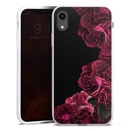 DeinDesign iPhone Xr Handy Silikon H&uuml;lle Case wei&szlig; Handyh&uuml;lle Vintage Rose Pink Silikon Case