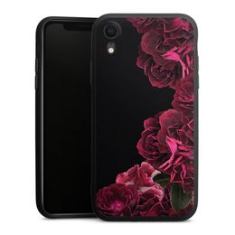 DeinDesign iPhone Xr Handy Premium Silikon H&uuml;lle Handyh&uuml;lle schwarz Case Vintage Rose Pink Silikon Premium Case