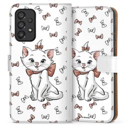 DeinDesign Galaxy A33 5G Handy Klapph&uuml;lle Handyh&uuml;lle aus Kunst Leder wei&szlig; Flip Case Cat Disney Aristocats Mary Sideflip mit Lasche