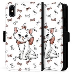 DeinDesign iPhone X Handy Klapph&uuml;lle Handyh&uuml;lle aus Kunst Leder schwarz Flip Case Cat Aristocats Mary Disney Sideflip mit langer Lasche