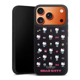 DeinDesign iPhone 17 Pro Handy Premium Silikon H&uuml;lle Handyh&uuml;lle schwarz Case Kindheit Merchandise Hello Kitty Silikon Premium Case