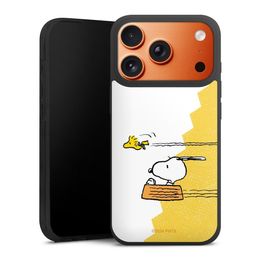 DeinDesign iPhone 17 Pro Handy Premium Silikon H&uuml;lle Handyh&uuml;lle schwarz Case Snoopy Peanuts Children Silikon Premium Case