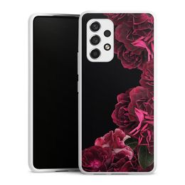 DeinDesign Galaxy A53 5G Handy Silikon H&uuml;lle Case wei&szlig; Handyh&uuml;lle Rose Vintage Pink Silikon Case