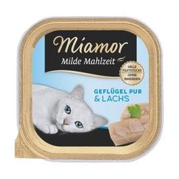 Miamor Milde Mahlzeit Geflügel pur und Lachs 64x100 g