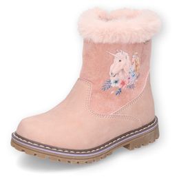 Winterboots Dockers by Gerli, M&auml;dchen, Gr. 35, rosa, Nubuklederimitat, Textil, Schuhe Winterboots, Stiefel, Glitzerschuh mit Warmfutter