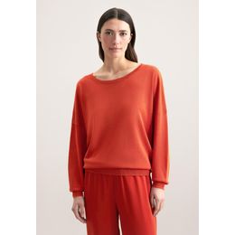 Strickpullover Seidensticker "Schwarze Rose", Damen, Gr. L, rot, 52% Polyester 48% Manila (Abaca), regular fit, Rundhals, Pullover, 1/1 Rundhals