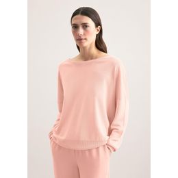 Strickpullover Seidensticker "Schwarze Rose", Damen, Gr. L, rose, 52% Polyester 48% Manila (Abaca), regular fit, Rundhals, Pullover, 1/1 Rundhals