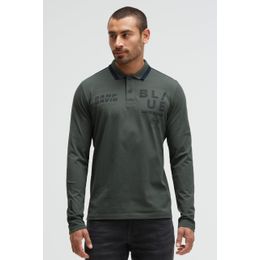 Langarm-Poloshirt CAMP DAVID, Herren, Gr. M, schwarz forest, Material: 100% Baumwolle, bedruckt, regular fit normal, eingesetzt gerader Abschluss, Shirts, aus Baumwolle