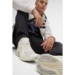 Sneaker CAMP DAVID, Herren, Gr. 44, ash, Leder, Synthetik, Textil, mehrfarbig, Schuhe, mit gepolstertem Einstieg