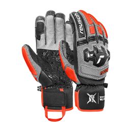 Skihandschuhe Reusch "Worldcup Warrior SC", Damen, Gr. 8,5, grau, mehrfarbig, 75% Polyester, 15% Ziegenleder, 5% Polyamid, 5% Polyurethan, mehrfarbig, Handschuhe, mit winddichter, atmungsaktiver Funktion