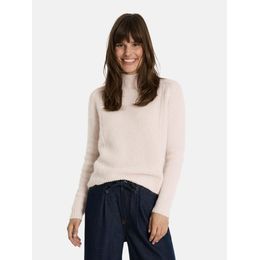 LIEBLINGSSTÜCK Stehkragenpullover LIEBLINGSSTÜCK "BettaL", Damen, Gr. 38, beige, Strick, Obermaterial: 52% Alpaka, 32% Polyamid, 13% Wolle, 3% Elasthan, Zopfmuster, clean, unifarben, normal, hoch geschlossener Ausschnitt, Rippstrickbündchen, Pullover, aus Alpakamix