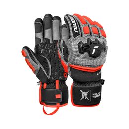 Skihandschuhe Reusch "Worldcup Warrior GS", Damen, Gr. 8,5, grau, mehrfarbig, 75% Polyester, 10% Ziegenleder, 5% Polyamid, 5% Polyurethan, 3% Synthetik, 2% Elasthan, mehrfarbig, Handschuhe, mit winddichter, atmungsaktiver Funktion
