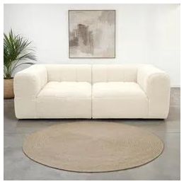 Big-Sofa DOMO collection "Ghent Megasofa in 2 Breiten, modern", beige (creme), B:220cm H:72cm T:113cm, 100% Polyester, Sofas, Mit Taschenfederkern und Kassettensteppung