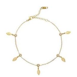 Fußkette mit Anhänger Lascana "Edelstahlschmuck", Damen, Gr. Edelstahl, gold (goldfarben), glänzend, unifarben, Fußkettchen, mit Goldbeschichtung
