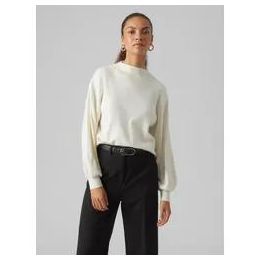 Véro Moda Strickpullover VERO MODA "VMNANCY LS FUNNELNK PULLOVER GA", Damen, Gr. XL, birch, Strick, Obermaterial: 52% Viskose, 28% Polyester, 20% Nylon, unifarben, regular fit, Rippstrickbündchen, Pullover