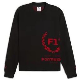 Sweatshirt Puma "F1 75 Yrs Strick-Sweatshirt Herren", Herren, Gr. M, schwarz, Obermaterial: 60% Baumwolle, 40% Polyester; Rippe: 58% Baumwolle, 1% Elasthan, 38% Polyester, 3% Nylon, normal, Rundhals, Sweatshirts