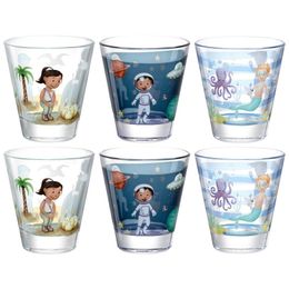 Leonardo Kinder-Gl&auml;serset Bambini Aventura, Klar, Glas, 6-teilig, 215 ml, 26.50x9.8x17.70 cm, Essen & Trinken, Gl&auml;ser, Gl&auml;ser-Sets