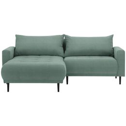 Stylife Ecksofa, Gr&uuml;n, Textil, 2,5-Sitzer, F&uuml;llung: Schaumstoff, seitenverkehrt montierbar, L-Form, 215x160 cm, Stoffauswahl, Hocker erh&auml;ltlich, R&uuml;cken echt, Armteil links, rechts, Wohnzimmer, Sofas & Couches, Wohnlandschaften, Ecksofas
